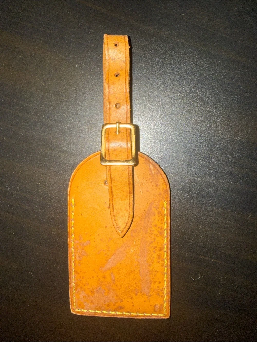 Louis Vuitton | Other | Louis Vuitton Orange Leather Tag With Strap ...